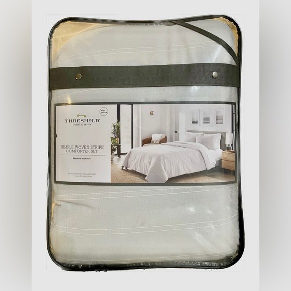 Threshold | Bedding | Fullqueen Threshold Simple Woven Stripe Comforter ...